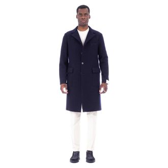 Eleventy Homme, Manteaux, Bleu, Taille: 2XL Manteau en jersey de laine bleu