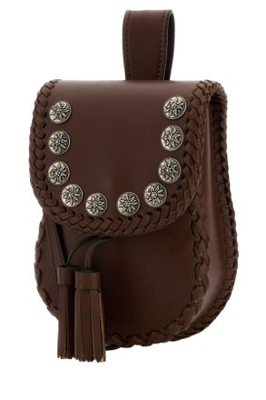 Prada Womens Brown Leather Crossbody Bag Palissandro Vitello Borse A Tracolla