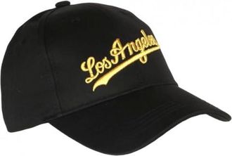 Nyls Création Casquette Los Angeles Dorée et Noire Design Classe en Coton Baseball - Taille Unique - Noir