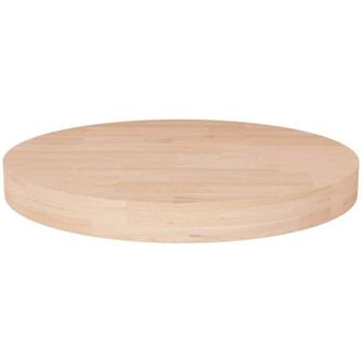 vidaXL Dessus de table rond &Oslash;50x4 cm Bois de ch&ecirc;ne massif non trait&eacute; Vidaxl