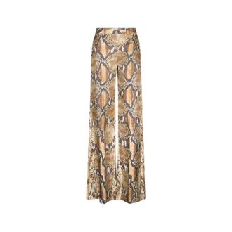 Roberto Cavalli Python Print Weite Beinhose - - Trousers - Damen - Braun - S