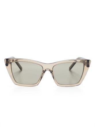 Saint Laurent Eyewear lunettes de soleil &agrave; monture papillon - Marron
