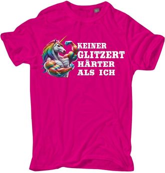 Spass Kostet Herren T-Shirt Einhorn Spa&szlig; Funshirt Keiner glitzert h&auml;rter als ich Pink