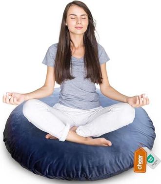 Cheer Collection Entspannendes, rundes Bodenkissen mit Einsatz, dekoratives Sitzkissen, geeignet f&uuml;r Wohnzimmer, Schlafzimmer, drinnen, drau&szlig;en, Yoga und Meditation - 