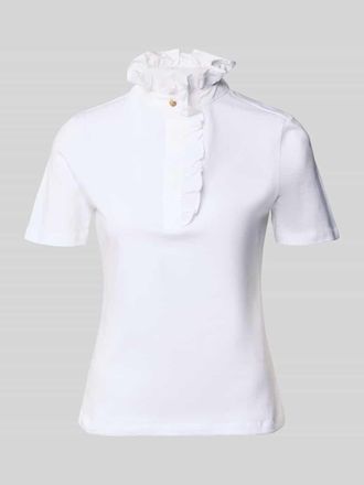 Rich & Royal T-Shirt mit Stehkragen und R&uuml;schen