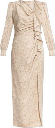 Alessandra Rich Femme, Robes, Beige, Taille: 38 FR Robe en soie avec fente