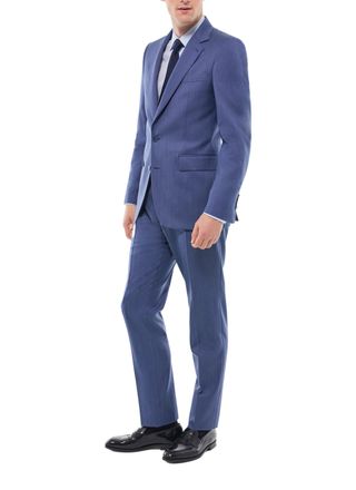 Fursac Costume ajust&eacute; en laine &agrave; chevrons - Taille 44 - Homme