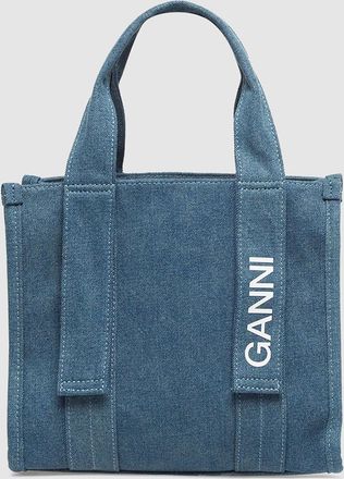 Ganni Tote Bag S Recycled Tech Denim