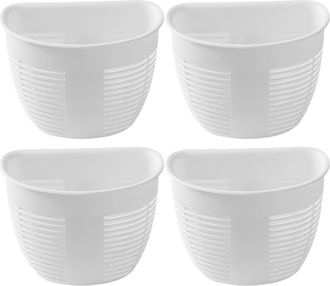 Valiclud 4 St&uuml;ck Wei&szlig;es Wandaufbewahrungsregal ohne Bohren Badezimmer und K&uuml;chen Wandkorb mit Wasserablauf Platzsparender H&auml;ngekorb f&uuml;r Vielseitige Organisatio