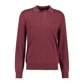 HUGO BOSS Strick-Poloshirt Asac aus Baumwollmix - - Tops - Herren - Rot - XL