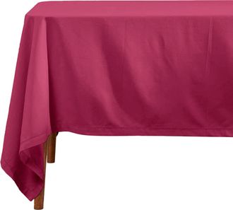 Homescapes Weinrote Tischdecke mit Hohlsaum aus 100% Baumwolle 137x137 cm, Tischtuch quadratisch, waschbar & pflegeleicht