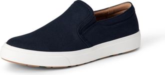 Amazon Essentials Herren Slip-on-Sneaker, Marineblau Wei&szlig;, 41.5 EU