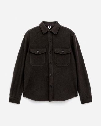 Arket Boucl&eacute;-Overshirt Aus Wolle -Braun