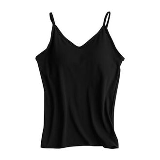 Generic Yk2 D&eacute;bardeur d&eacute;t&eacute; sexy pour femme avec coussinets de soutien-gorge, dos nageur basique, d&eacute;bardeur, avec soutien-gorge &agrave; &eacute;tag&egrave;re, en coton extensible,