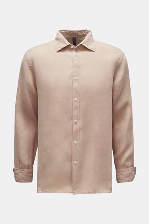 04651/ Herren - Leinenhemd Haifisch-Kragen beige