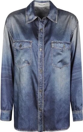 Golden Goose Femme, Blouses et Chemises, Bleu, Taille: 40 FR Patty Shirt