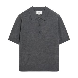 Loulou Studio Femme, Pulls, Gris, Taille: 42 FR Migo Short-Sleeve Polo