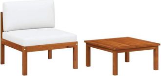 vidaXL Vidaxl - Salon de jardin 2 pcs avec coussins Bois dacacia solide