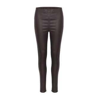 Cream Dunkelbraune Krokodil Gewebte Legging - - Trousers - Damen - Braun - 3XL
