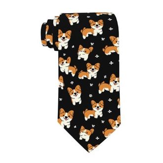 Generic Corgis Joueurs De Dessin Animé Cravate Élégante Cravatte Décontractée Cravate Homme Pour Affaires Scolaires Mariages