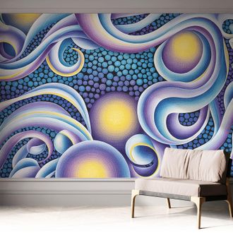 Tulup Fotomurale Adesivo - Parete Decorativa - Decorazione Casa - Stile Moderno Parete - Vortici Colorati 312x219 Cm
