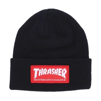 Thrasher Skate Mag Patch Beanie M&uuml;tze Schwarz - - Accessories - Herren - Schwarzk - ONE SIZE
