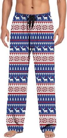 Generic Pantalon de jogging pour homme - Pantalon de No&euml;l pour homme - Pantalon de pyjama avec cordon de serrage - Poches, bleu, XXL