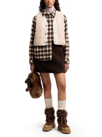 Moncler Fluffy Teddy Padded Vest - Beige