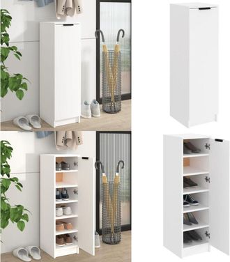 vidaXL Schuhschrank Weiß 30x35x100 cm Holzwerkstoff - Schuhschrank - Holzwerkstoffmöbel - Weißer Schuhschrank - Garderobe - Einbauschrank - Home & Living