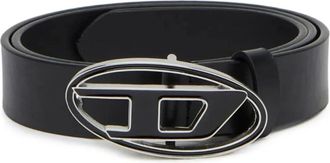 Diesel Femme, Accessoires, Noir, Taille: 80 CM Oval D Cut-Out Buckle Leather Belt