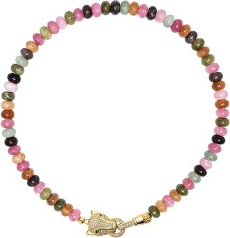Nialaya Femme, Accessoires, Jaune, Taille: 3Xs/2Xs Tourmaline Choker With Panther Head