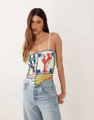 Asos Caraco motif homard &agrave; nouer au dos-multicolore