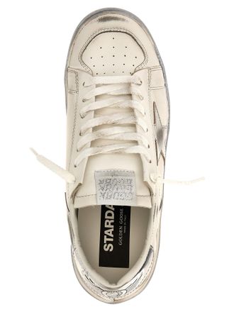 Golden Goose Womens Silver Cowhide Athletic Sneakers