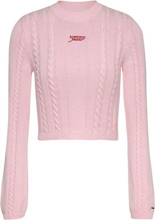 Tommy Jeans Damen Strickpullover TJW CABLE SCRIPT SWEATER EXT