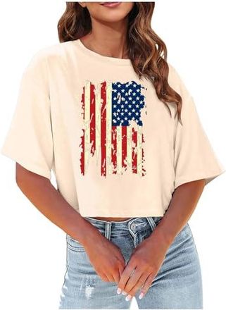 Generic Haut court d&eacute;t&eacute; &agrave; manches courtes pour femme - Coupe ample - Style athl&eacute;tique - D&eacute;contract&eacute; - Demi-chemises tendance et &eacute;l&eacute;gantes - Pour sortir, beige