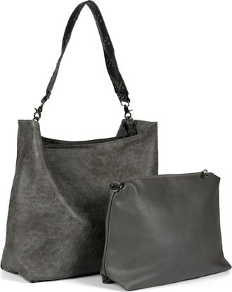 styleBREAKER Schultertasche 2 in 1 Schultertasche mit Nietengurt und Innentasche