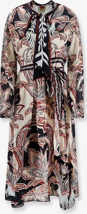 Farm Rio Viscose Tapestry Dream Long-Sleeve Midi dress - FARM RIO - gender_Woman