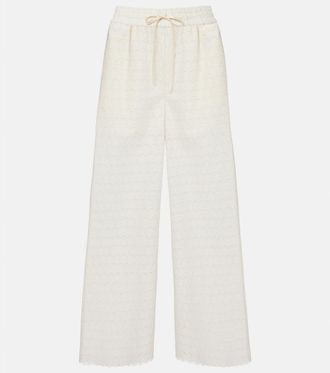 Valentino Pantalon ample en coton &agrave; broderie anglaise