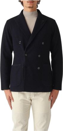 Lardini Homme, Vestes, Bleu, Taille: XL Veste crois&eacute;e en maille