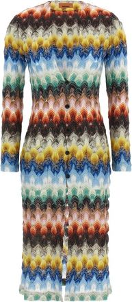 Missoni Femme, Pulls, Multicolore, Taille: 44 FR Cardigan Maxi en Dentelle Raschel et Lam&eacute;