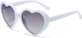 Generic Lunettes De Soleil Personnalis&eacute;es Coeur Mignon Femmes Photo Vacances Lunettes De Soleil(White)