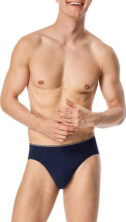 Schiesser Herren Slip blau Baumwolle & Mix unifarben