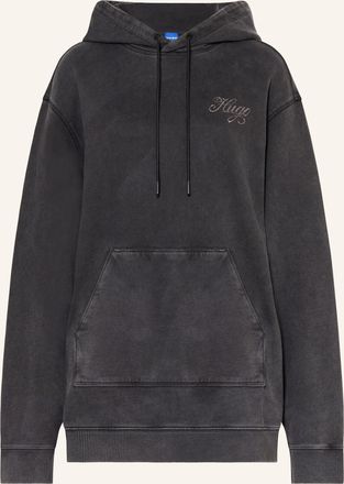 HUGO BOSS Hugo Oversized-Hoodie Dejandra Mit Schmucksteinen grau