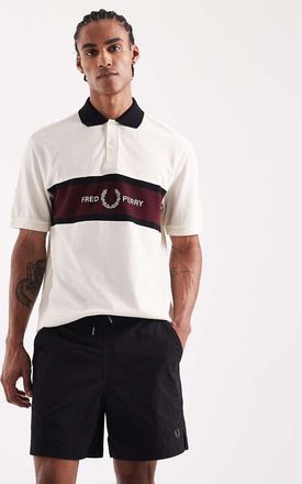 Fred Perry Short en tissu ripstop avec cordon de serrage et bande avec logo - Noir