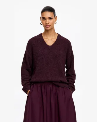 Arket Boucl&eacute;-Pullover Aus Baumwollmischung -Lila