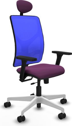 Piqueras y Crespo 24-Stunden-B&uuml;rostuhl mit 3D-Armen, h&ouml;henverstellbarer Lendenwirbelst&uuml;tze und festem Kopfteil, ausgestattet mit Syncro/Traslack und Schneideschaum, Bla