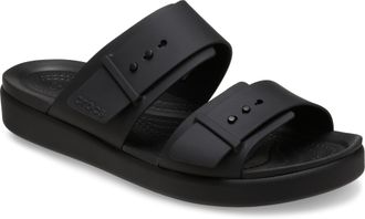 Crocs Pantolette CROCS Brooklyn Buckle Low, Damen, Gr. 36, schwarz, Croslite, unifarben, Schuhe Pantolette, Sommerschuh, Strandschuh, Hausschuh mit Softfu&szlig;b