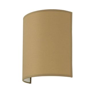 Licht-Erlebnisse Moderne Wandlampe Up Down Stoff Braun H: 23 cm klein Wandleuchte E27 innen Flurlampe Schlafzimmerlampe Wohnzimmerlampe