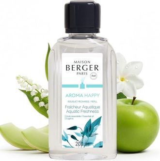 Lampe Berger Maison Berger - Recharge Bouquet Parfum&eacute; Aroma Happy - Parfum dint&eacute;rieur pour la maison 200 ml - Fabriqu&eacute; en France - Diffusion Longue Dur&eacute;e, Douce et