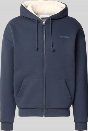 Review Regular Fit Sweatjacke aus Baumwoll-Mix mit Teddyfutter